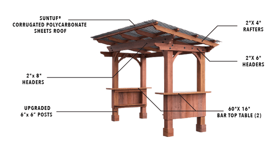 Grill Shack Deluxe | Wood Grill Gazebo with Storage (Delivered ...